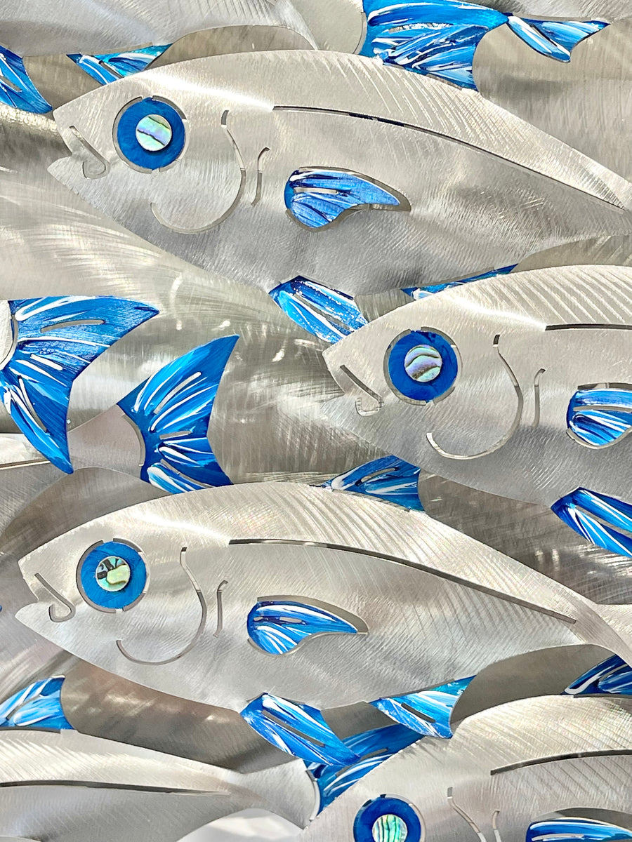 Baitfish Shoal “hand painted blue” – Jiwa Steel