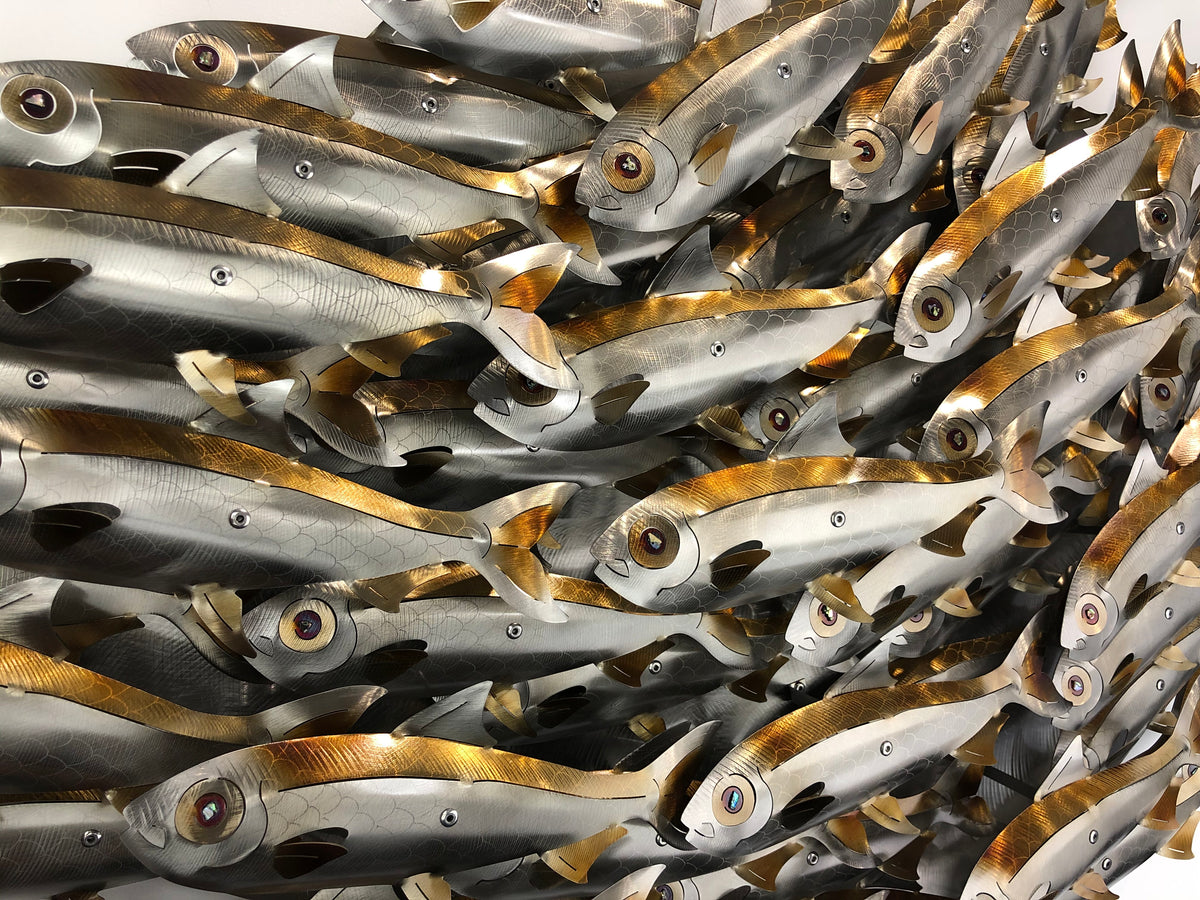 Mullet/Sardine bait ball heat treated gold small – Jiwa Steel